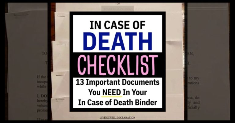 Important Documents Binder Checklist and Printable Organizer PDF Worksheets