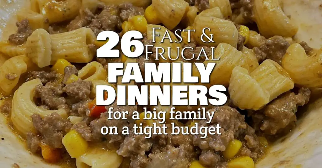 26 Fast and Frugal Family Dinners for Simple Nightly Meals On A Tight ...