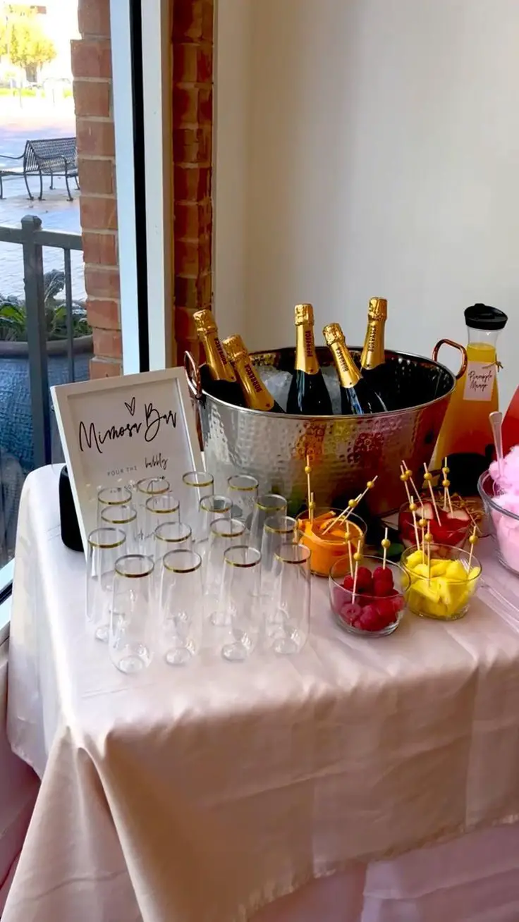 29 DIY Mimosa Bar Set Up Ideas For The Perfect Brunch, Shower or Party